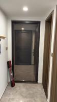 China Fly Screen Door Aluminum Alloy  Barrier Free Screen Door Curtain Mesh Fiberglass for sale