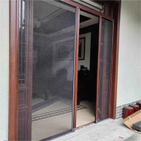 China Trackless Screen Door Black Aluminum Alloy Screen Doors For Home Outdoor 18*16 Mesh for sale