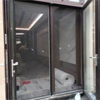 China Trackless Screen Door Black Aluminum Alloy Screen Doors For Home Outdoor 18*16 Mesh for sale