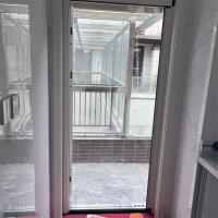 China Anti Mosquito Net Low Track Retractable Screen Door Custom Barrier Free Insect Fly Screen Door Fiberglass for sale