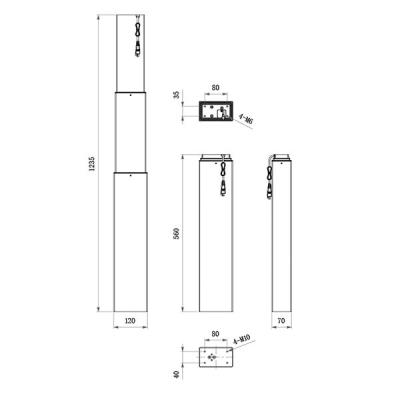 China 800N Linear Lifting Column Actuator 675mm Stroke For Ergonomic Furniture for sale