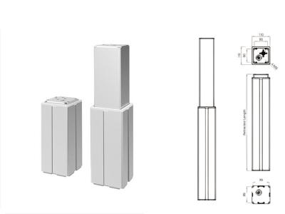 China 2-Stage Telescopic Pillars Actuators DC Motor Stroke 100~600mm Aluminum Columns for sale