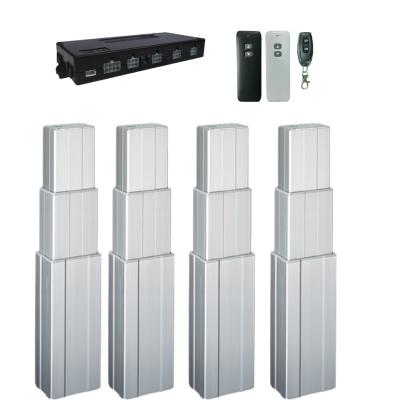 China 4-Way Electric Lifting Columns 24V DC hall Effect Remote Control Kit Synchronization for sale