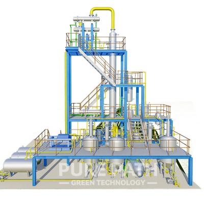 China 2-50tons Black Motor Oil Distillation To Sn150 Sn250 Base Oil Equipment With Automatic Operation for sale