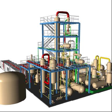 China 10TPD Euro V Diesel Lube Oil Recycling Plant 25KWH PER TONS for sale