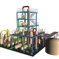 China 10TPD Euro V Diesel Lube Oil Recycling Plant 25KWH PER TONS for sale