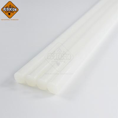 China PO Hot Melt Glue Sticks S3014 - 8mm/11mm White Adhesive with 110°C Softening Point and 8000 cps Viscosity for sale