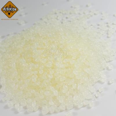 China Poseidon G5031 7mm Yellow Polyolefin Hot Melt Granules for Automotive PU Filter Pleating - 120°C Softening Point, 25kg Bag for sale
