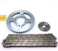 China Oem Heat Treated Titan 150 Chain Sprocket Kit 45# Steel Drive Set for sale