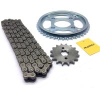China Oem Heat Treated Titan 150 Chain Sprocket Kit 45# Steel Drive Set for sale