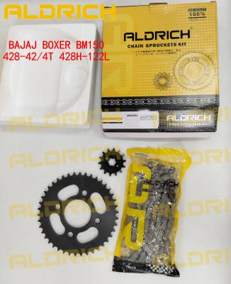 China BAJAJ BOXER BM150 Chain Sprocket Kit High-Durability Steel 428-42/14T 428H-122L Heavy-Duty Motorcycle Drive Sprocket Assembly for sale