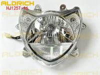 China Aldrich Motorcycle part HJ125T-16 Scooter Motorcycle Headlight - Aluminum Alloy Front Light Replacement Assembly for sale