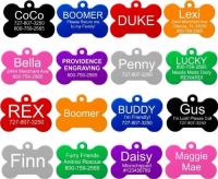 China Customized Logo Sublimation Engraved Black Stainless Steel Dog Tags For Pets Rustproof for sale