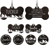 China Pantone Color Deep Engraved Stainless Steel Dog Tags Personalized 0.5inch To 5inch for sale