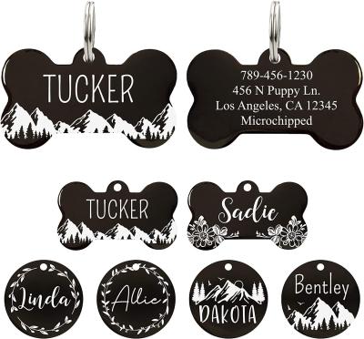China Pantone Color Deep Engraved Stainless Steel Dog Tags Personalized 0.5inch To 5inch for sale