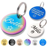 China SGS ISO9001 Unique Custom Dog Id Tags Name Tag Engraving Metal Silver Plated for sale