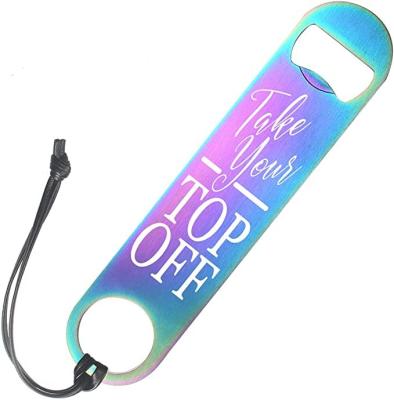 China Zinc Alloy Metal Bottle Openers Mens Beer Opener Key Chain Embossing for sale