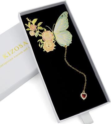China 3D Metal Feather Bookmarks Personalized Silver Gold Plated Butterfly Bookmark Custom Design for sale