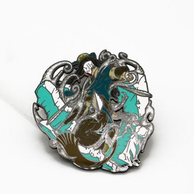 China Custom Metal lapel pin badges Anime Character Hard Enamel Pin Badges with giltter for sale