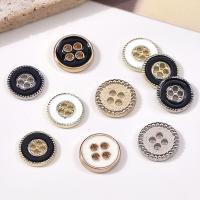 China Customized Round 4 Hole Metal Alloy Button Fashion Trends Flat Sew Button For Garment Clothes for sale