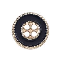 China Customized Round 4 Hole Metal Alloy Button Fashion Trends Flat Sew Button For Garment Clothes for sale