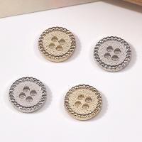 China Customized Round 4 Hole Metal Alloy Button Fashion Trends Flat Sew Button For Garment Clothes for sale
