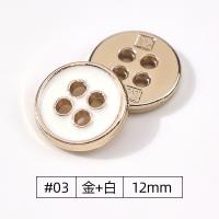 China Customized Round 4 Hole Metal Alloy Button Fashion Trends Flat Sew Button For Garment Clothes for sale