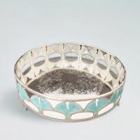 China Custom Home Decorators Serving Tray Round Storage Trays Hotel Decorative Trays for sale
