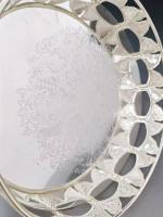 China Custom Home Decorators Serving Tray Round Storage Trays Hotel Decorative Trays for sale