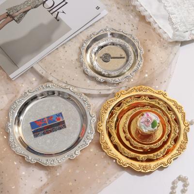 China Wholesale Home Decorative Tea Pastry Tray 10cm-25cm Living Room Coasters Snack Dish Fruit Plate Jewelry Storage Tray Decoration for sale
