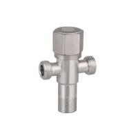 China 304 Brushed 90 Degree Angle Valve Round Handle Quick Open Hexagon for sale