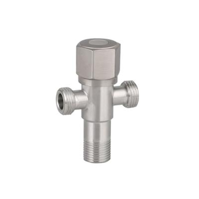 China 304 Brushed 90 Degree Angle Valve Round Handle Quick Open Hexagon for sale