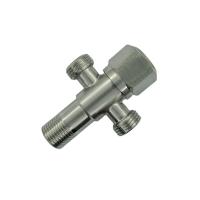 China 304 Brushed 90 Degree Angle Valve Round Handle Quick Open Hexagon for sale