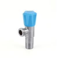 China Blue Brushed SS Angle Valve With Plastic Handle HPB 57-3 for sale