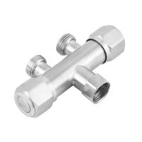 China Hot Cold Water Brushed SUS Two Way Angle Valve 1/2