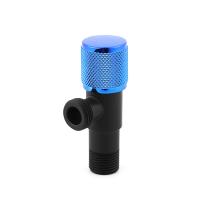 China 125 PSI Multi Turn Matte Black Angle Stop Valve Brass Stem 1/2