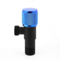 China 125 PSI Multi Turn Matte Black Angle Stop Valve Brass Stem 1/2