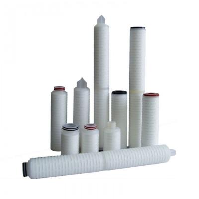 China Microporous Folded Membrane Filter Cartridge 20 Inch 0.22um for RO Water Treatment for sale