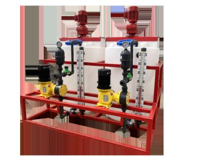 China 2kW PE Chemical Dosing System for Cooling Tower Water Treatment PLC Control for sale