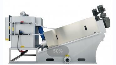 China Waste Water Treatment Volute Screw Press Sludge Dewatering Machine 0.2-9.55kW for sale