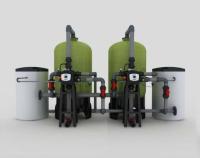 China Industrial RO Resin Water Softener System 380V PLC Automatic Water Treatment for sale