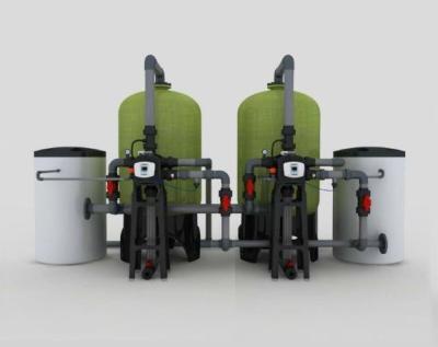 China Industrial RO Resin Water Softener System 380V PLC Automatic Water Treatment for sale