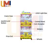 China Wholesale Custom Logo Mini Claw Crane Machine 4-Player Vending Arcade Game with Light Plush Toy Gift Claw Vending Doll Machine for sale