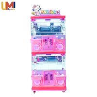 China Wholesale Custom Logo Mini Claw Crane Machine 4-Player Vending Arcade Game with Light Plush Toy Gift Claw Vending Doll Machine for sale