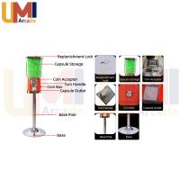 China UMI Colorful  Bubble Gum Candy Dispenser Mini Square Pinball Machine Toy Metal Coin Pusher Tabletop Gumball Dispenser for sale