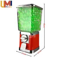 China UMI Colorful  Bubble Gum Candy Dispenser Mini Square Pinball Machine Toy Metal Coin Pusher Tabletop Gumball Dispenser for sale