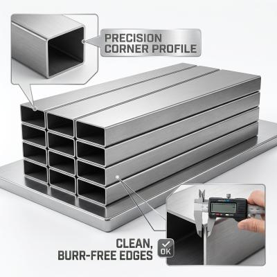 China 304 Stainless Steel Rectangular Tube ASTM A554 50mm x 25mm x 2mm 6 Meter Length Brushed Finish for sale
