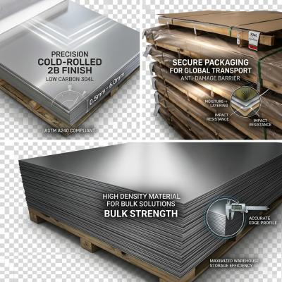 China 304L Cold Rolled Stainless Steel Sheet 2B Finish 0.5mm-6.0mm Low Carbon ASTM A240 for sale