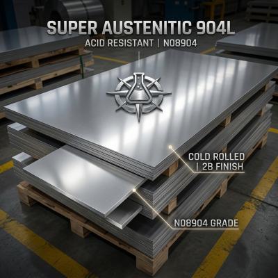 China 904L Cold Rolled Stainless Steel Sheet 2B Finish Super Austenitic Acid Resistant N08904 for sale