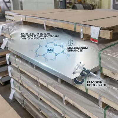 China 317L Cold Rolled Stainless Steel Sheet 2B Finish Molybdenum Enhanced Corrosion Resistance for sale